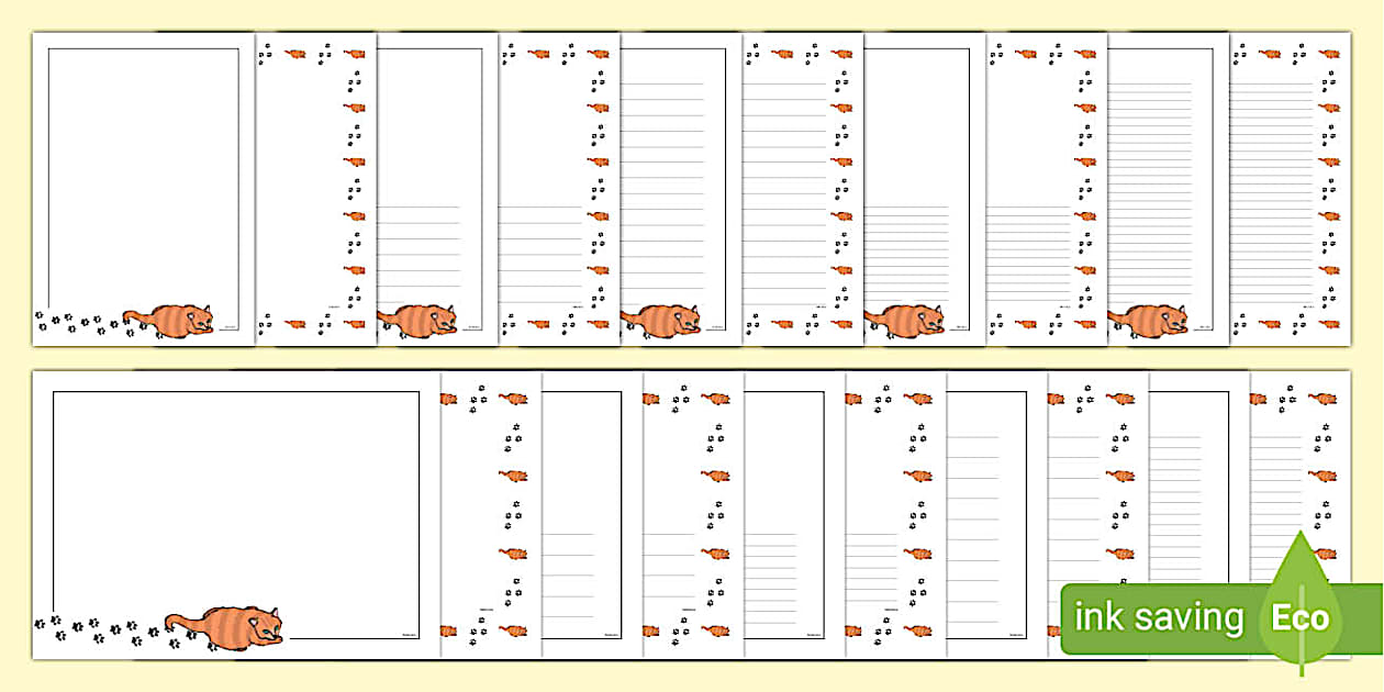 Editable Cat Paw Print Page Border Pack (teacher made)