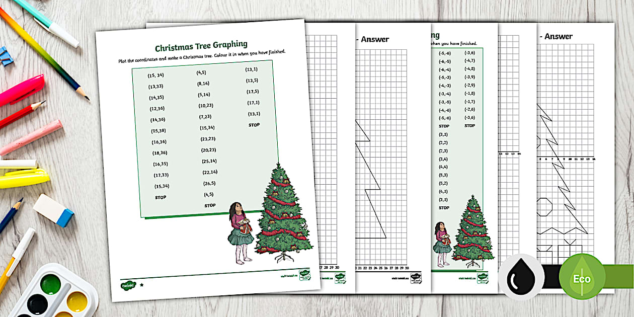 Christmas Tree Plotting Coordinates Graphing Activity