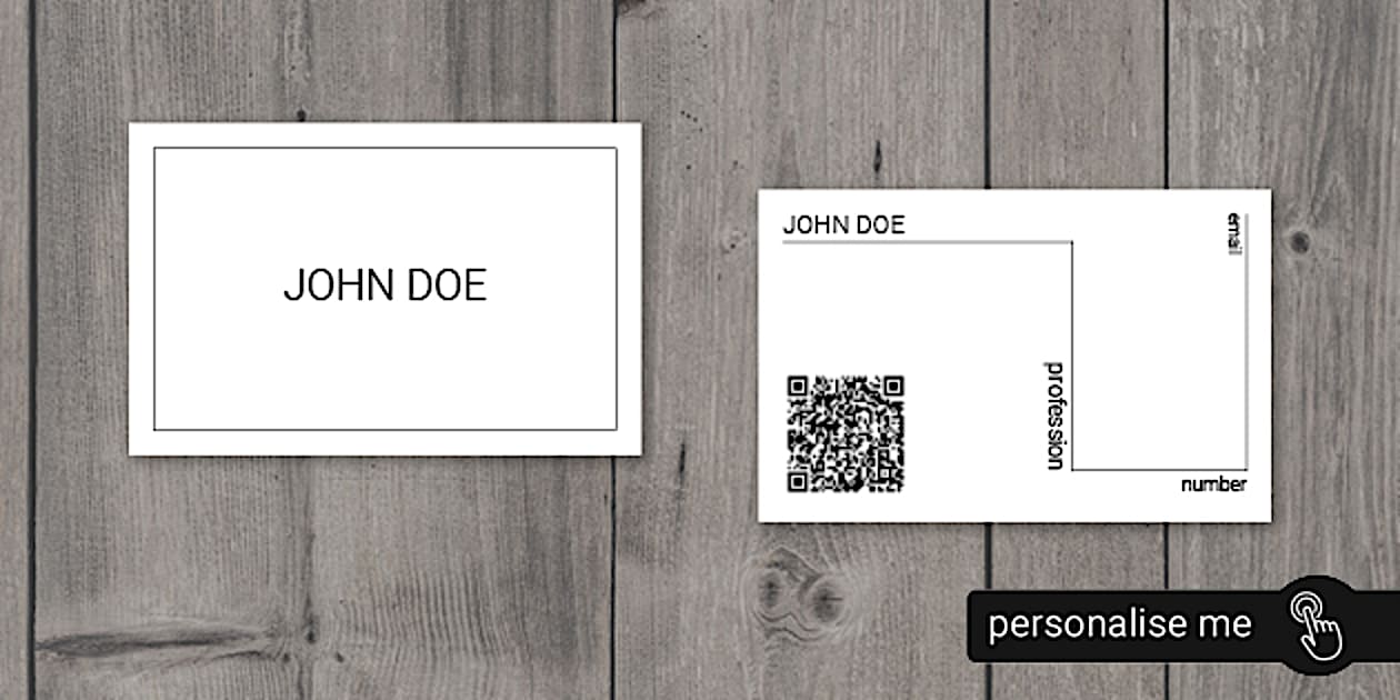 Minimalist QR Code Business Cards (teacher made) - Twinkl