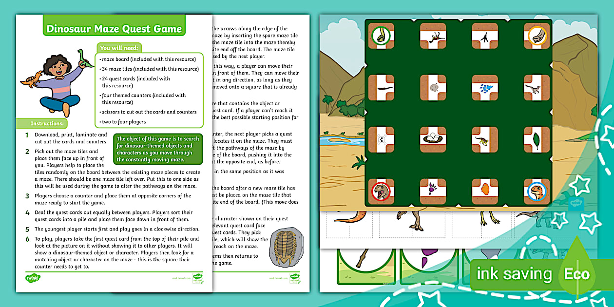 Dinosaur Maze Quest Game (teacher made) - Twinkl