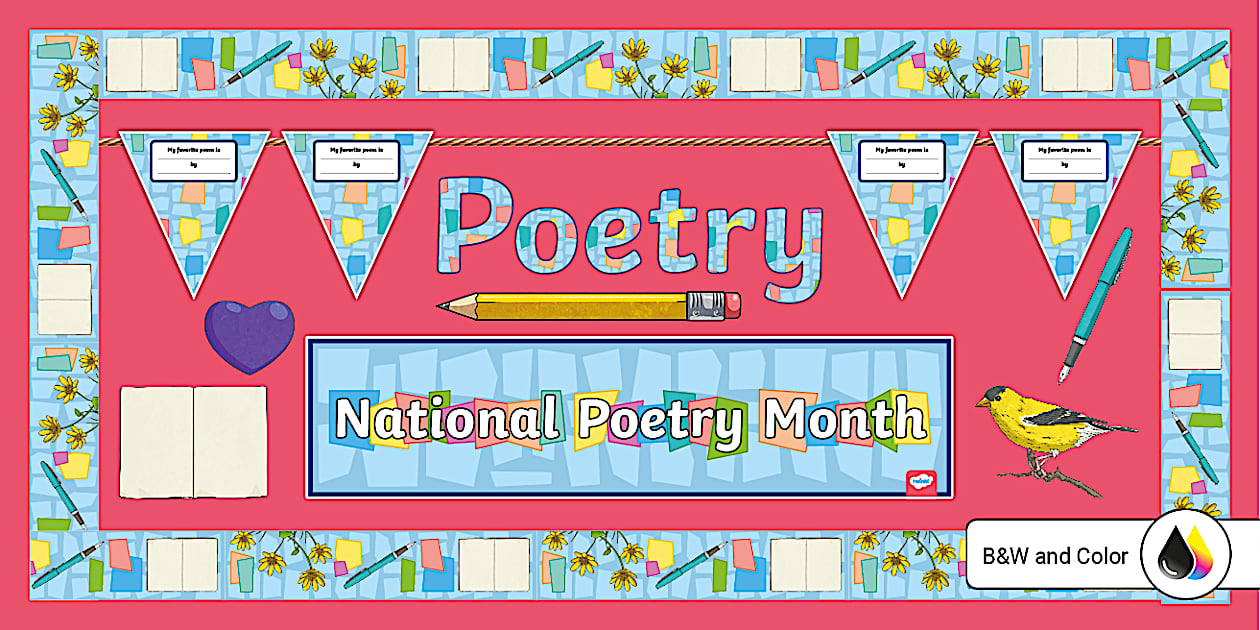 National Poetry Month Bulletin Board Decor | Twinkl USA