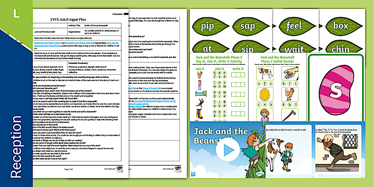 EYFS Build a Phonics Beanstalk Adult Input Plan and Resource Pack