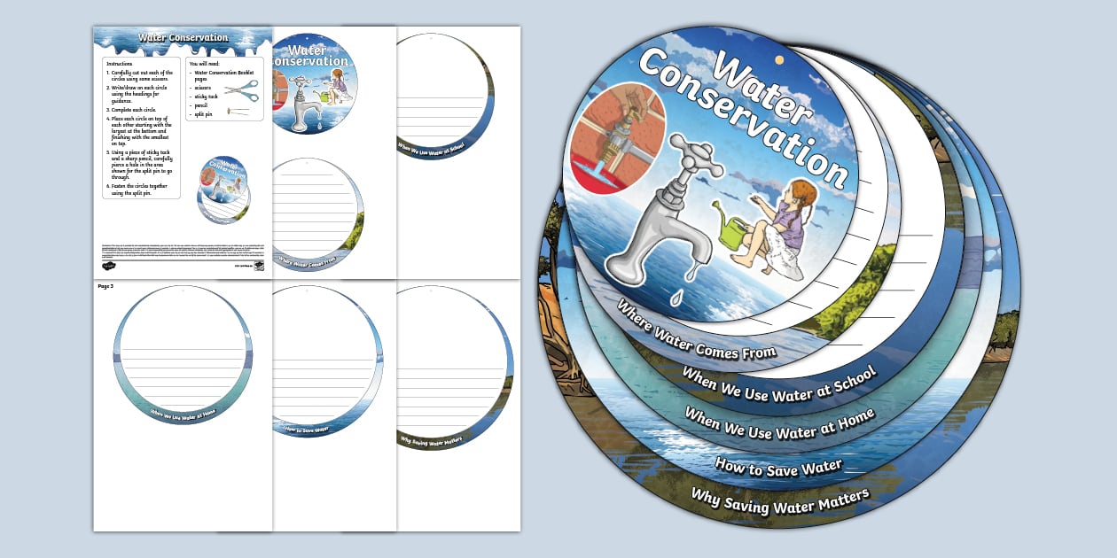 Water Conservation Circles Booklet (Teacher-Made) - Twinkl