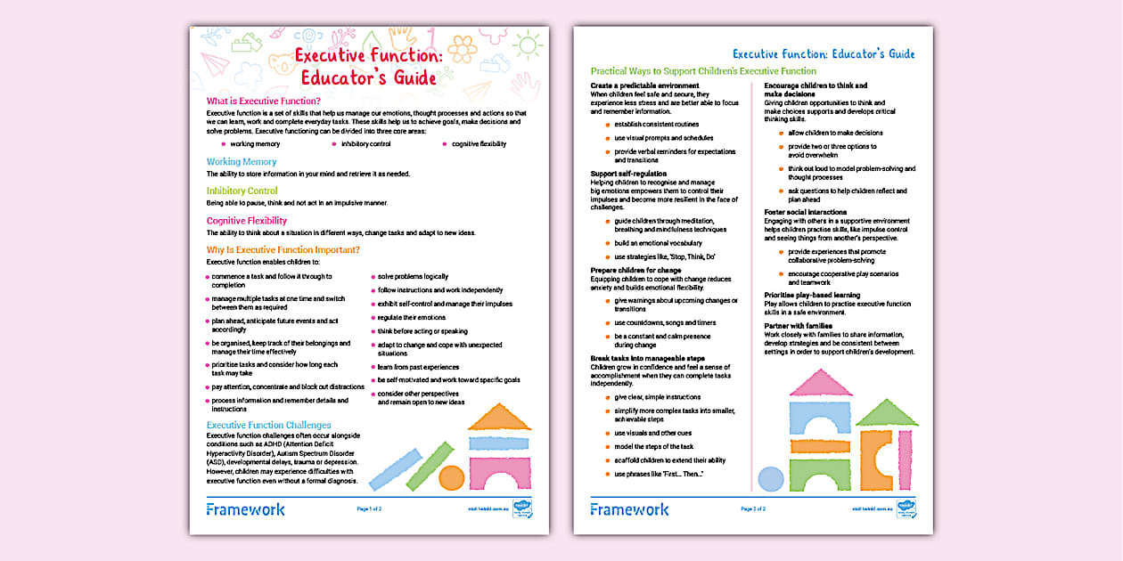 Executive Functioning Educator's Guide (creat de profesori)