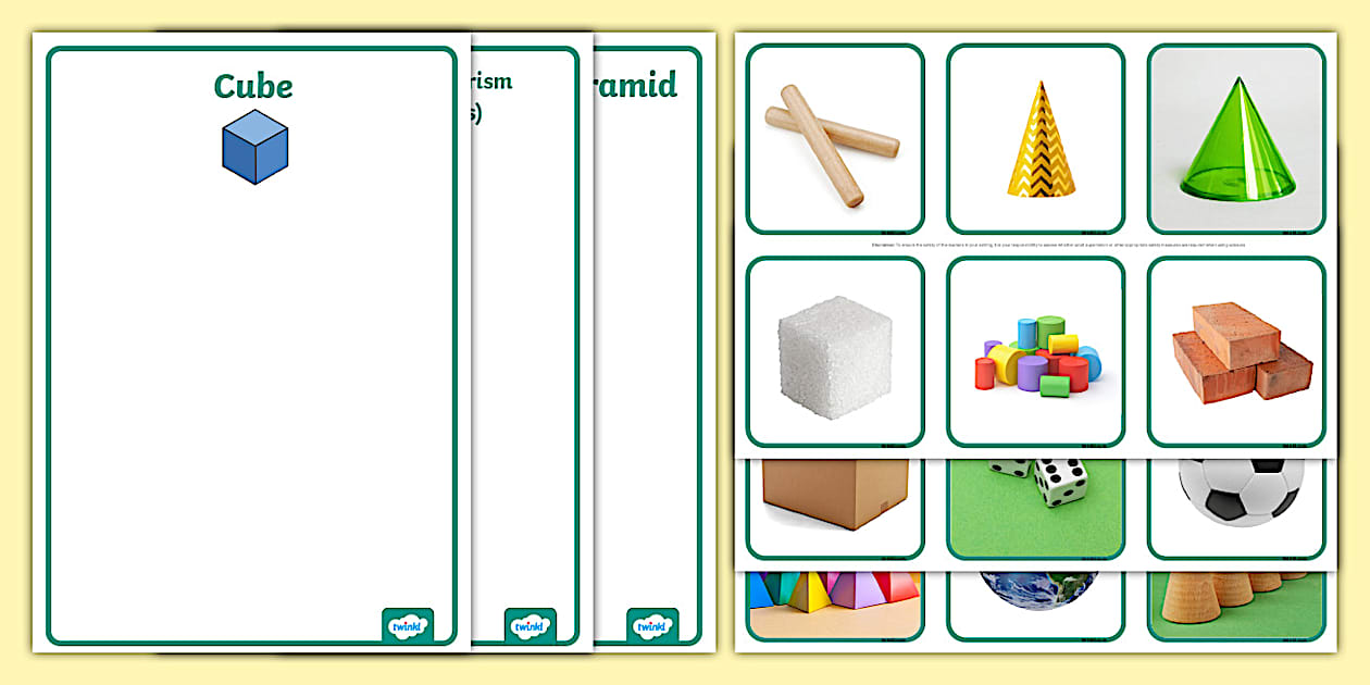 3D Shape Sorting Activity - Maths (l'enseignant a fait)