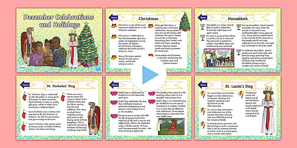KS2 December Celebrations and Holidays PowerPoint - Twinkl