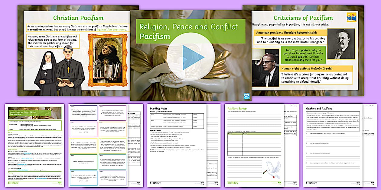 Pacifism Lesson Pack - Pacifism; Christianity; Quakers; War
