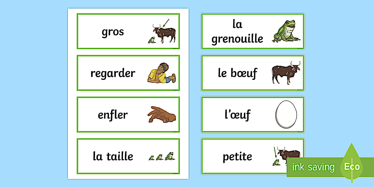 The Frog and the Ox Word Cards French (Teacher-Made)