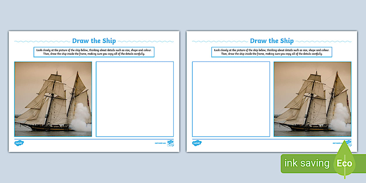Draw the Ship Art Activity (Hecho por educadores) - Twinkl
