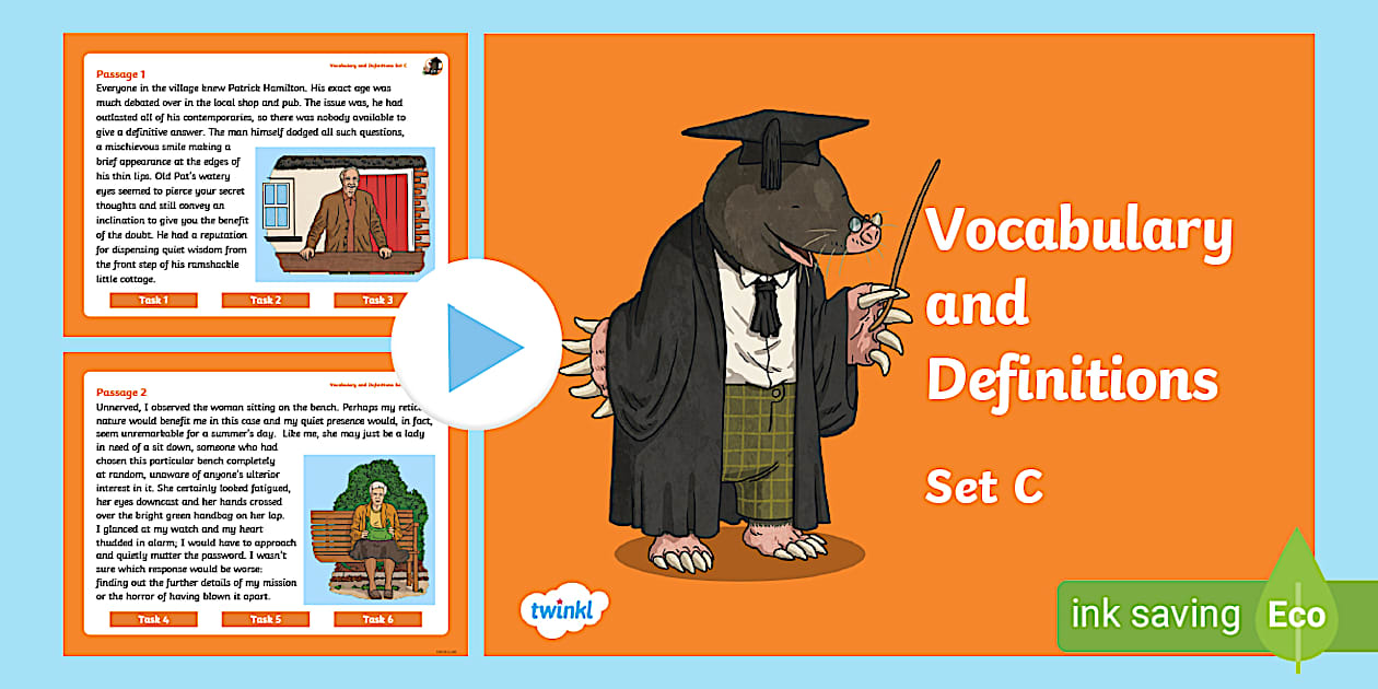 Vocabulary and Definitions Set C PowerPoint (teacher made)