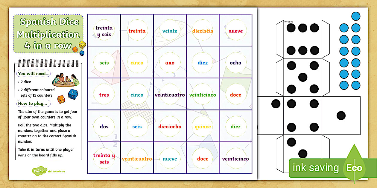 👉 Spanish - Multiplication Four in a Row Game - Twinkl