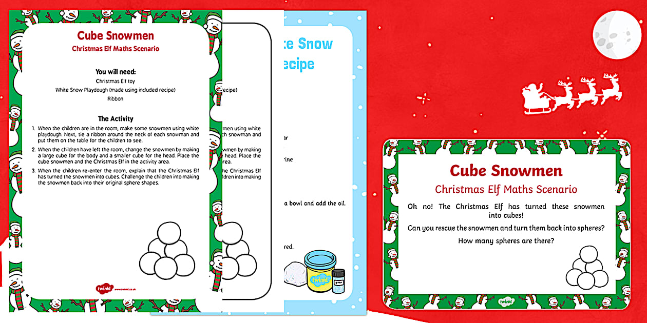 Cube Snowmen Christmas Elf Maths Scenario (teacher made)