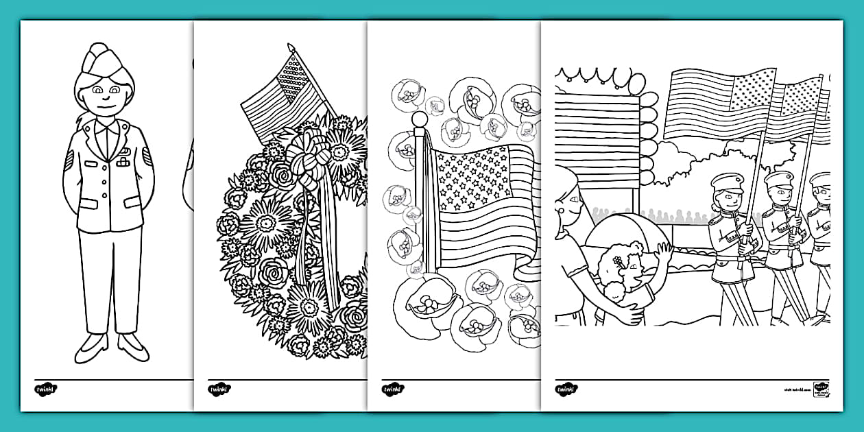 Memorial Day Coloring Sheets - Twinkl