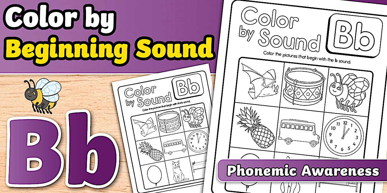 Color by Beginning Sound: Letter b Worksheet (teacher made)