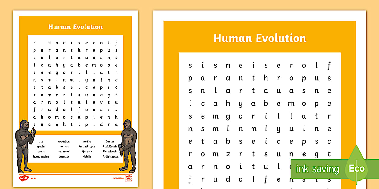 Evolution Word Search (teacher made) - Twinkl