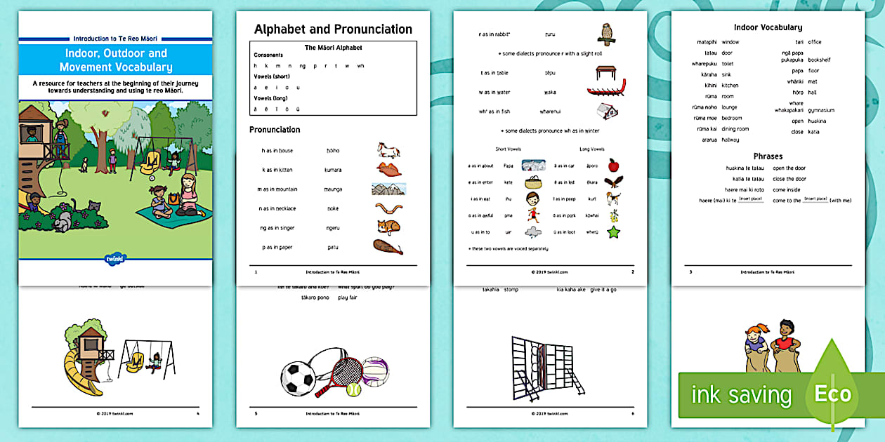 Introduction to Te Reo Māori: Indoor, Outdoor and Movement Vocabulary ...