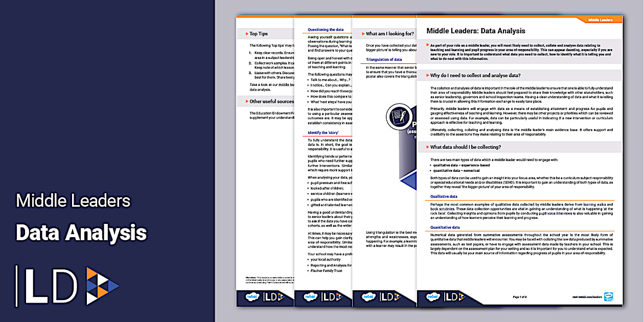 Middle Leaders How To: Data Analysis - Subject Leaders - SLT