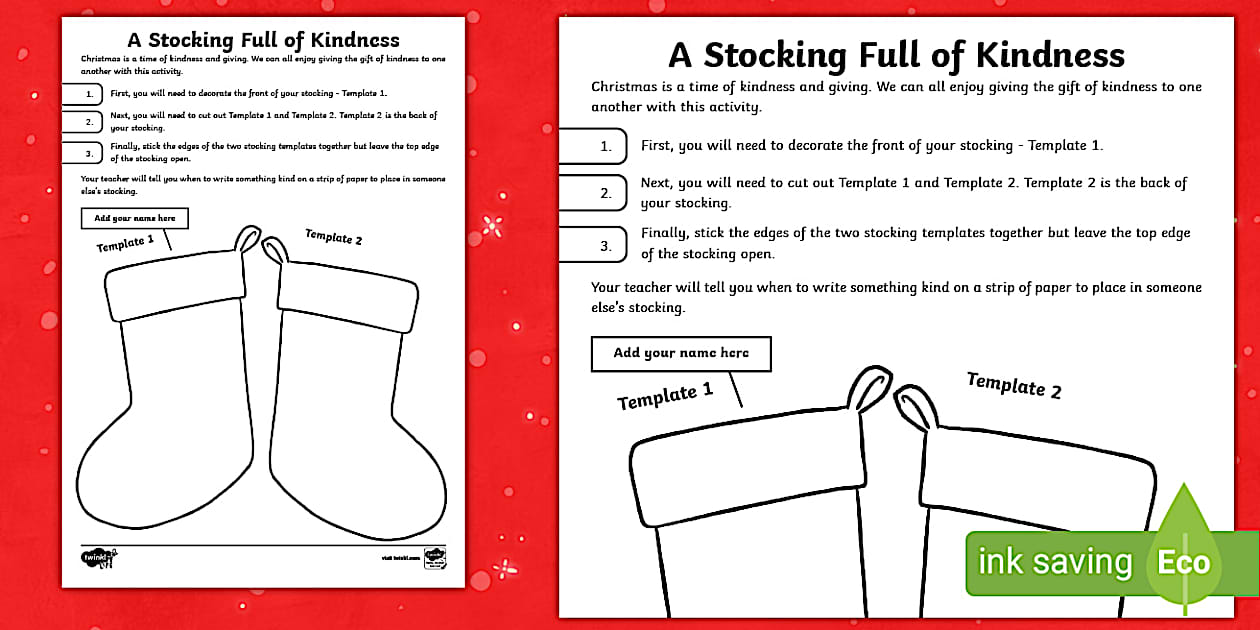 Christmas Kindness Activity | A Stocking Full of Kindness