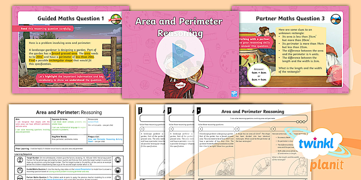 Year 6 Same Area, Different Perimeter PlanIt Maths Lesson 3