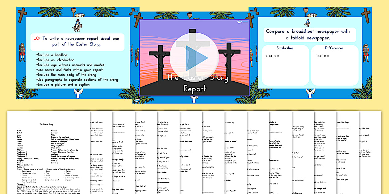 Easter Story Report Task Setter PowerPoint - Twinkl