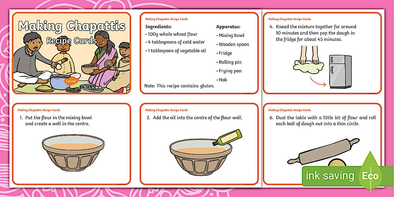 Chapatti Diwali Recipe Cards - Twinkl