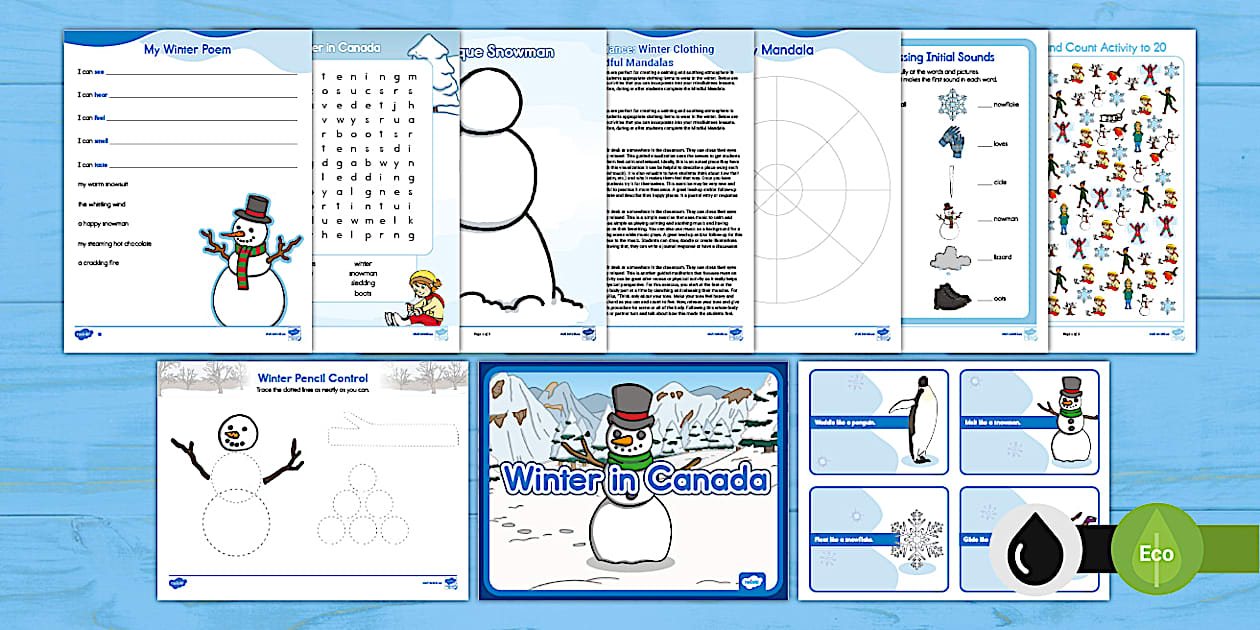 Winter in Canada Primary Activity Pack