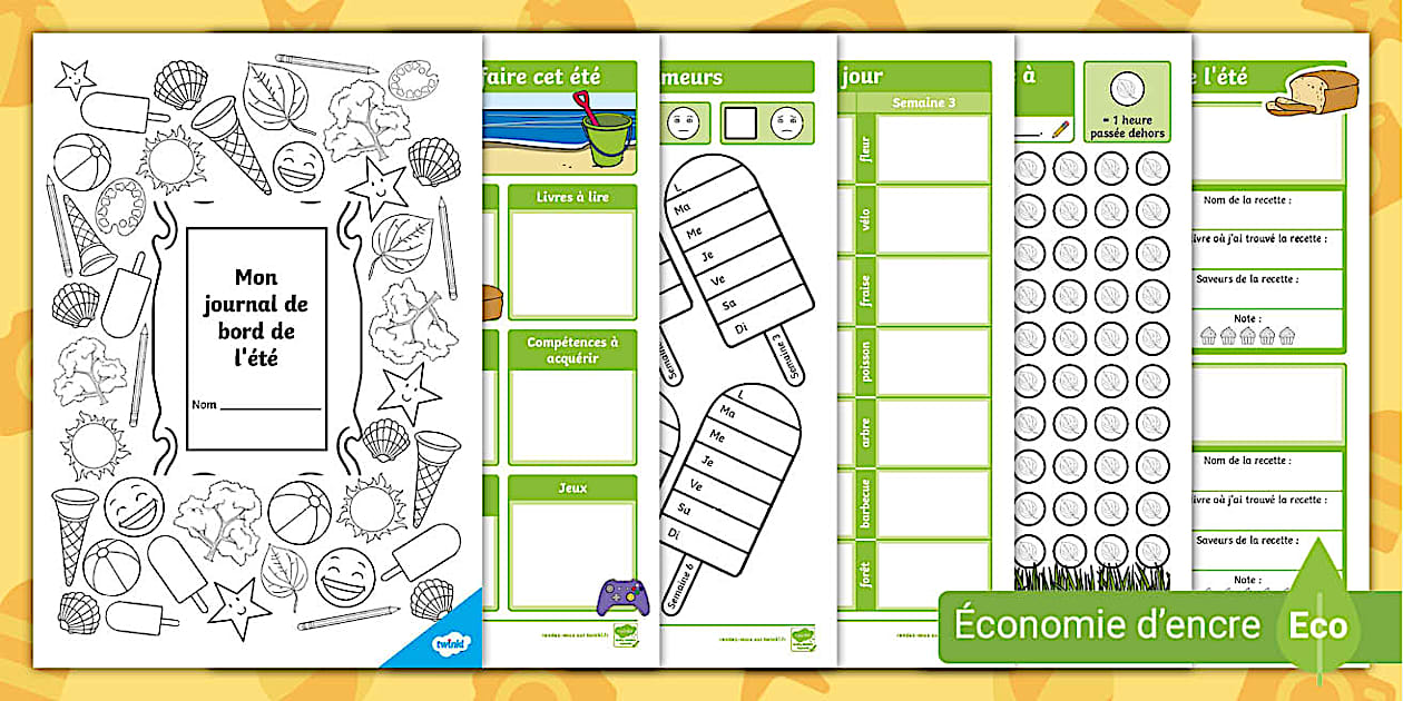 Mon journal de bord de l'été (Teacher-Made) - Twinkl
