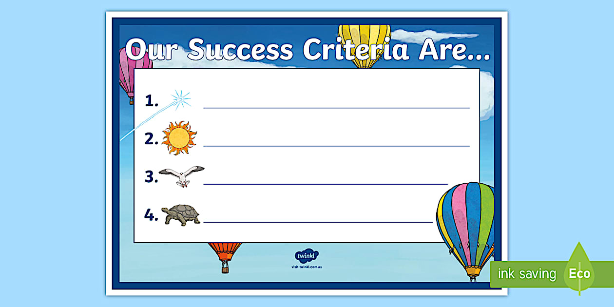 Bump It Up Wall Success Criteria Display Poster - Twinkl