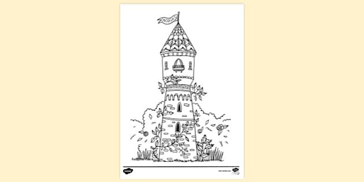 Castle Tower Colouring Sheet (teacher made) - Twinkl