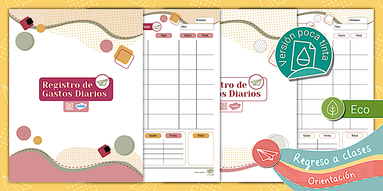 Registro de Gastos Diarios Versión Muted (teacher made)