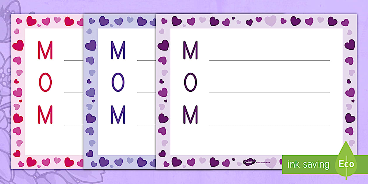 Mom Acrostic Poem Template | Mother's Day | Twinkl USA
