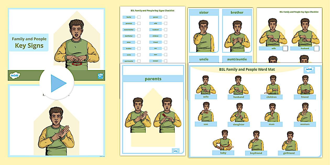 BSL Family and People Resource Pack (teacher made) - Twinkl
