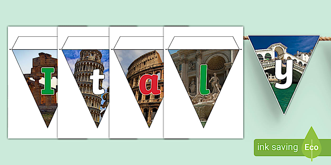 Italy Photo Bunting - Around the World (Teacher-Made)