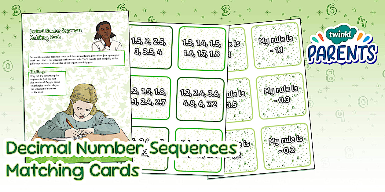 👉 Decimal Number Sequences Matching Cards (Ages 9 - 10)