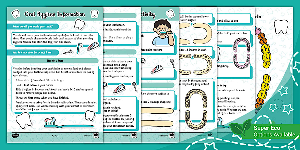 Oral Hygiene Information and Tooth Craft Activity - Twinkl