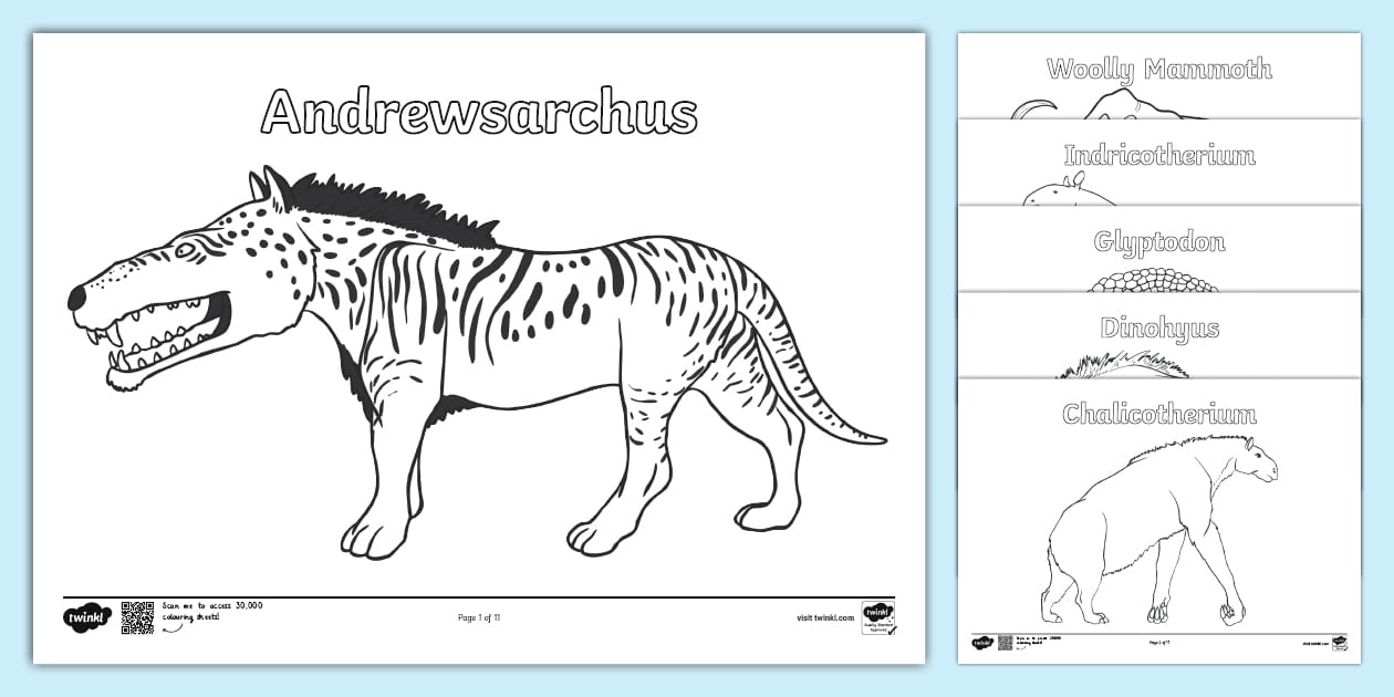 Stone Age Animals Colouring Pages | Twinkl Resources
