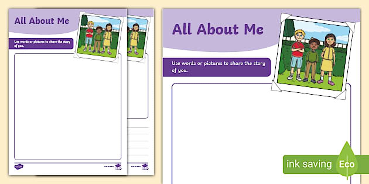 All About Me Writing Frame | SET Communication