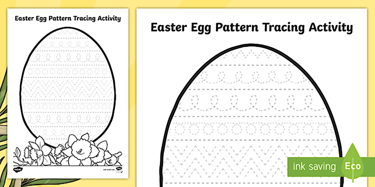 Editable Easter Egg Pattern Tracing Activity (teacher made)