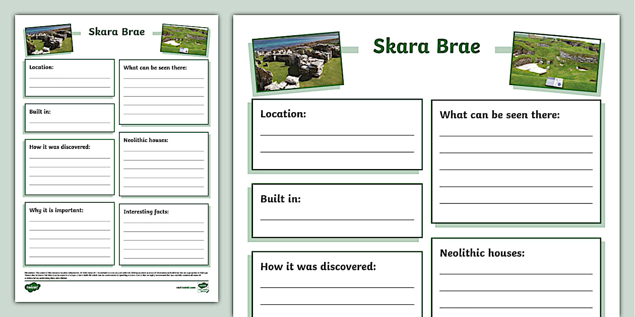 Skara Brae Fact File Template, Skara Brae (teacher made)