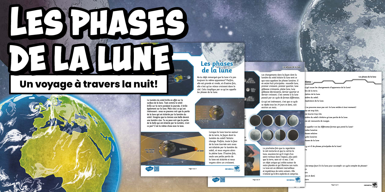 Les phases de la lune - Twinkl Sciences et technologie