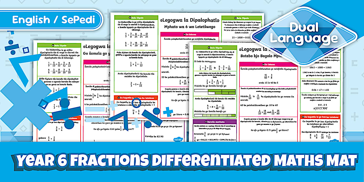 Grade 6 Fractions Differentiated Maths Mat- Sepedi