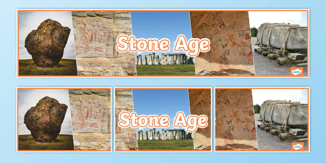 Stone Age Photo Display Banner (Teacher-Made) - Twinkl