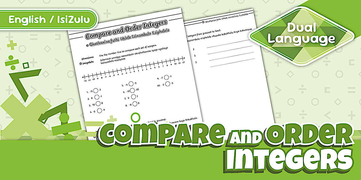 Grade 7 term 1 Compare and Order Integers Isizulu/ English