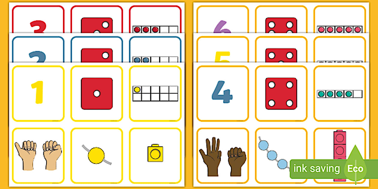 Editable 1-10 Matching and Comparing Cards (teacher made)