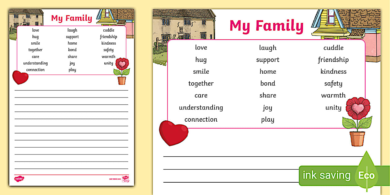 My Family Poetry Writing Activity (teacher made) - Twinkl