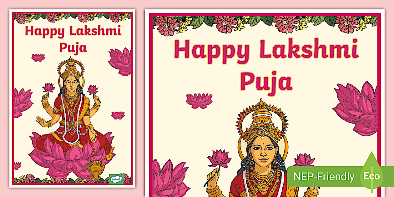 Happy Lakshmi Puja Poster - Lakshmi Puja | Twinkl - Twinkl