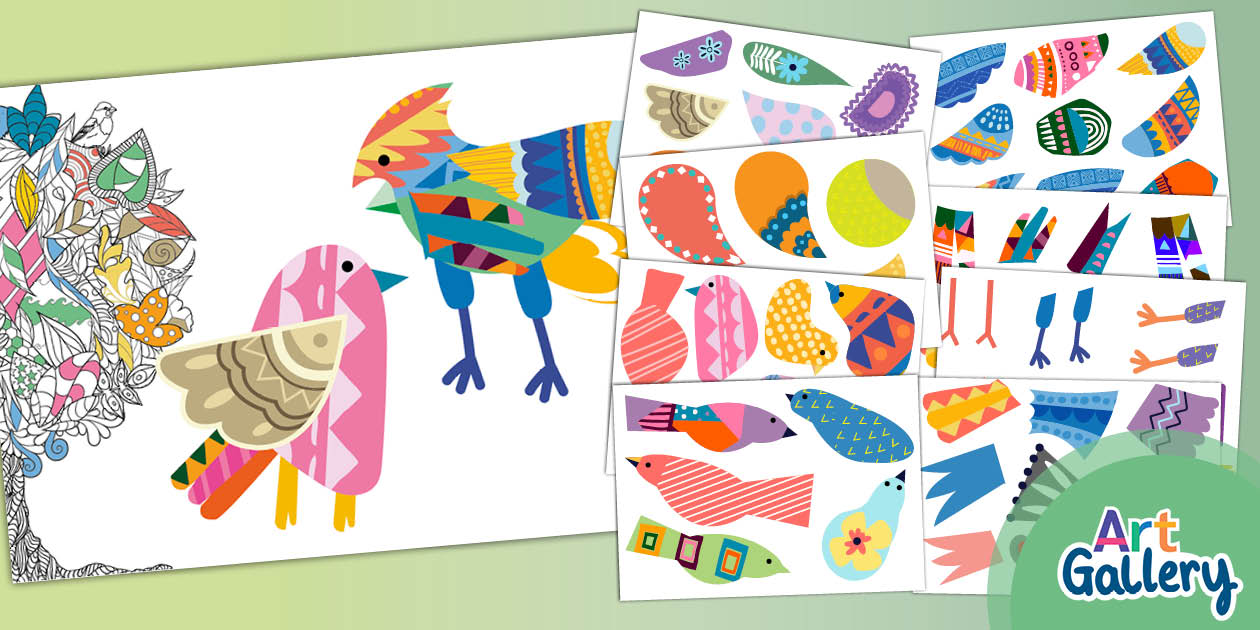 Design an Abstract Bird Collage Pack (teacher made) - Twinkl