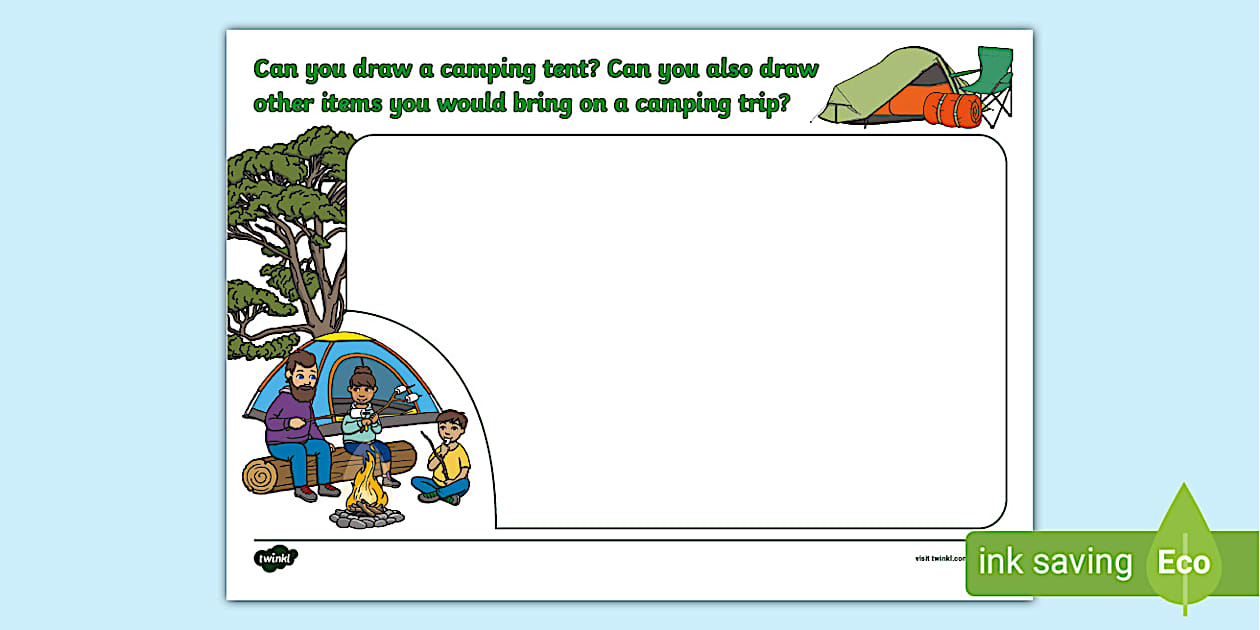Camping Tent Drawing Prompt Activity | Twinkl | Art | KS1