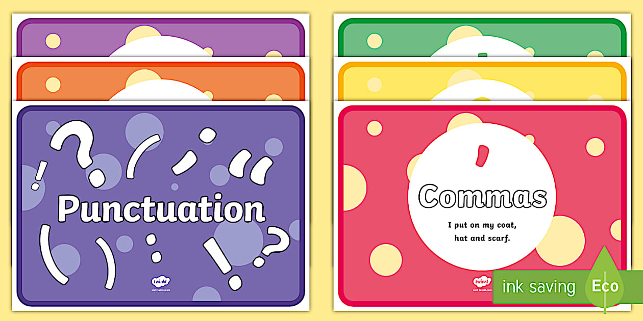 Editable Punctuation Display Posters USA (teacher made)