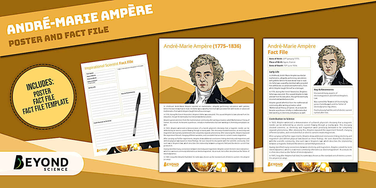 André-Marie Ampère Poster and Fact File | Beyond Science